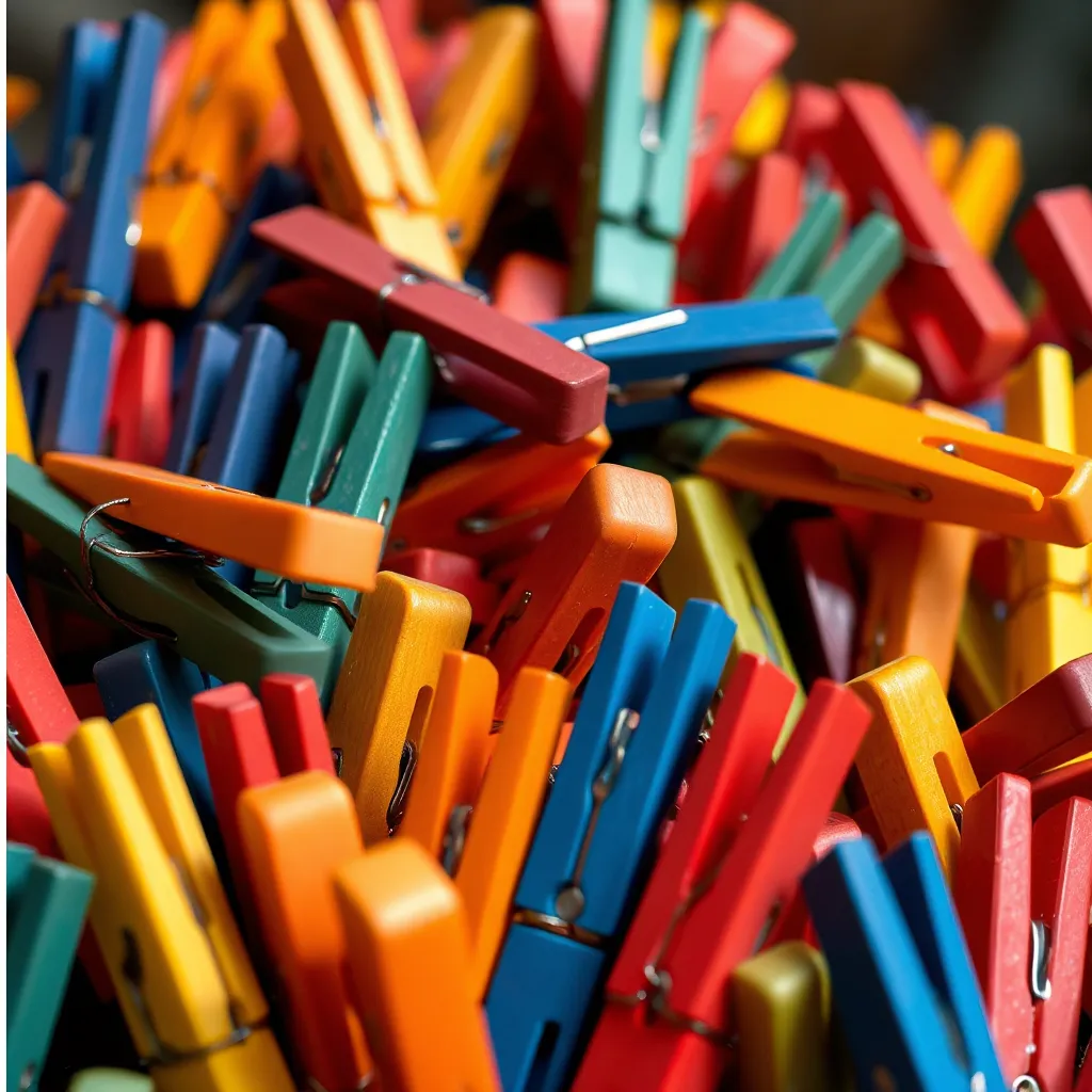 Colored Wooden Clothespins: Utility Meets Aesthetic